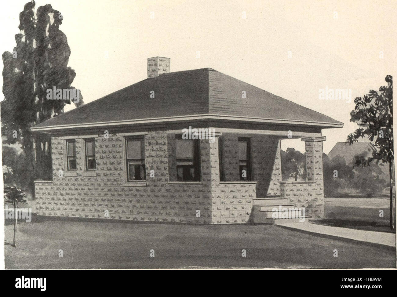 Cement houses and how to build them. (1908 Stock Photo - Alamy
