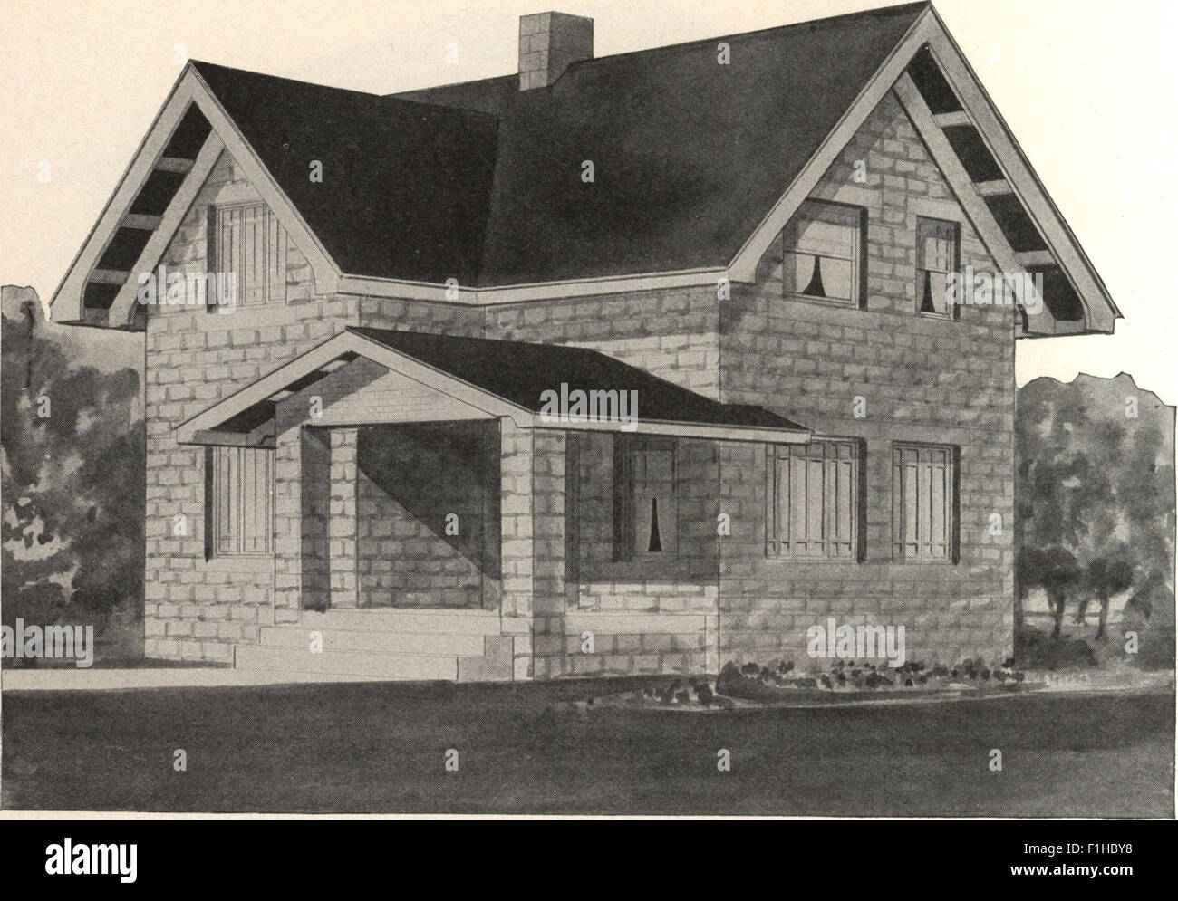Cement houses and how to build them. (1908 Stock Photo - Alamy