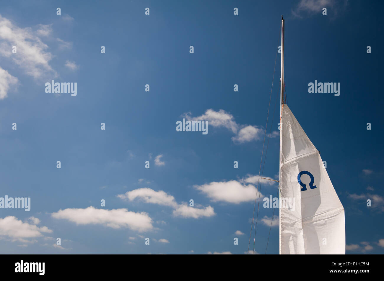 Omega symbol on mast Stock Photo - Alamy