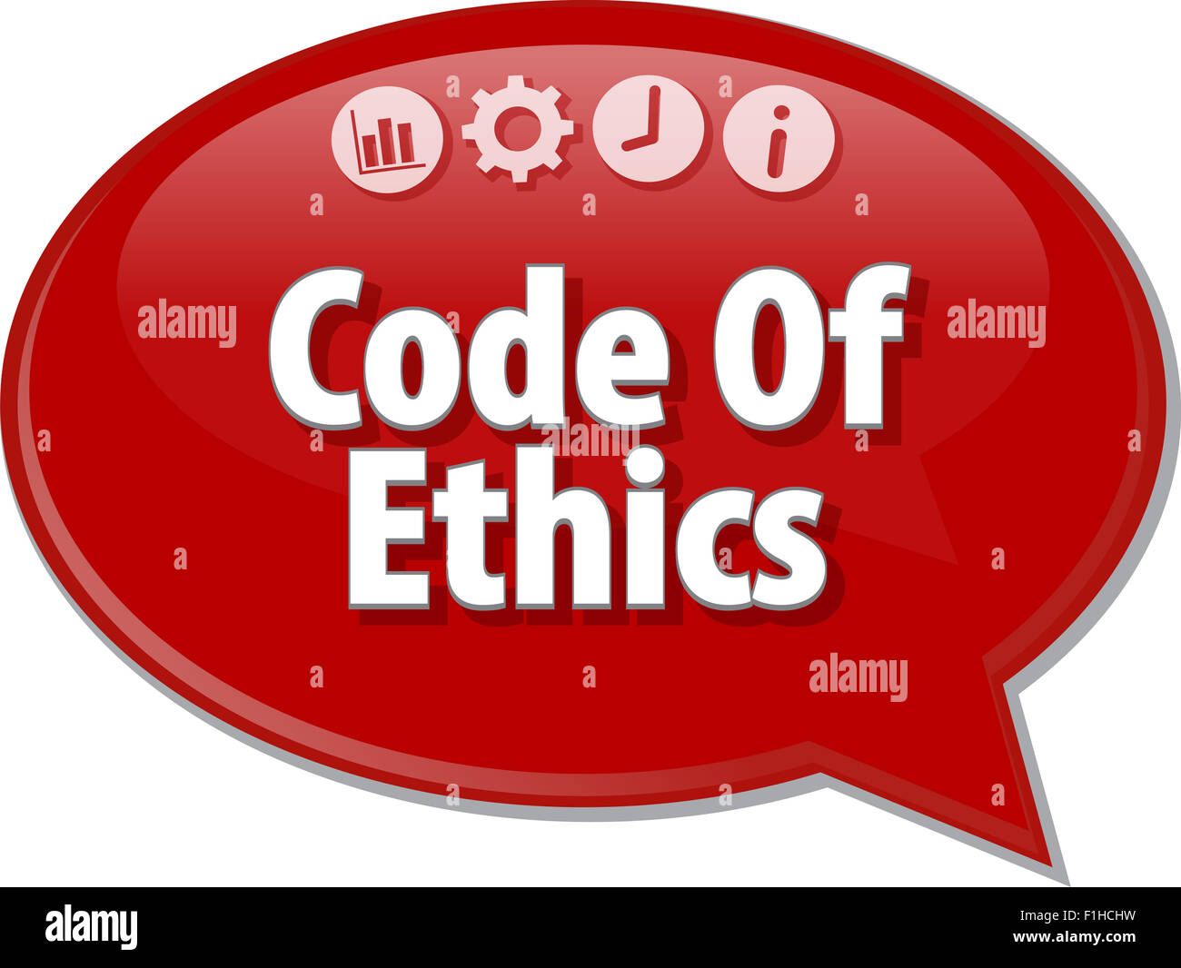 Speech bubble dialog illustration of business term saying Code Of ...