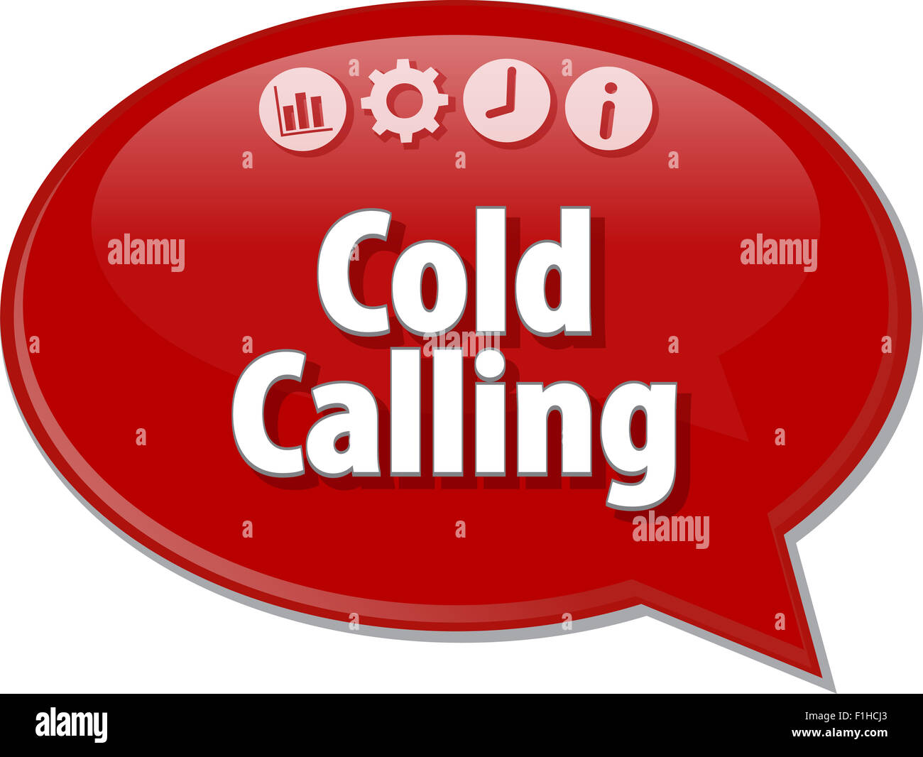 Speech bubble dialog illustration of business term saying Cold Calling ...