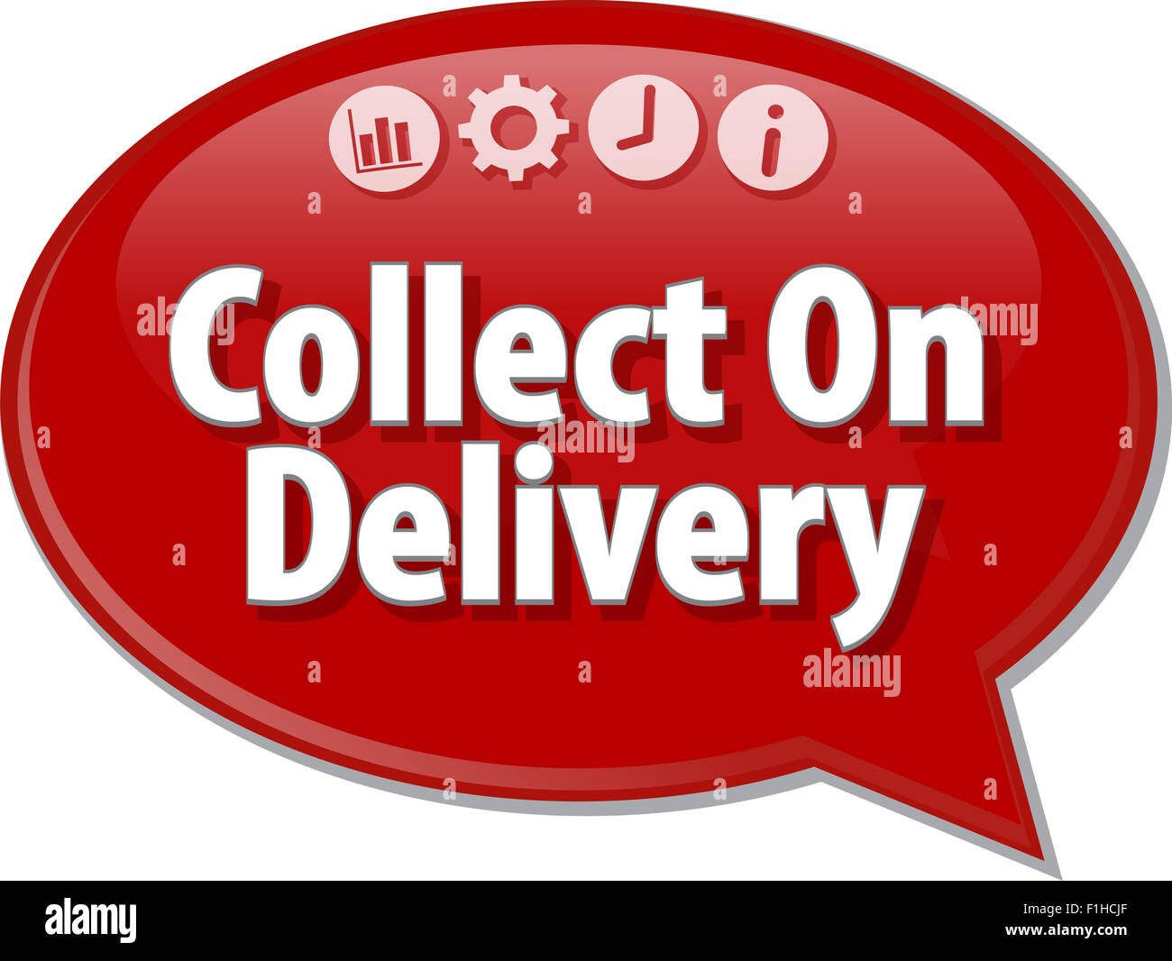 Speech bubble dialog illustration of business term saying Collect On ...