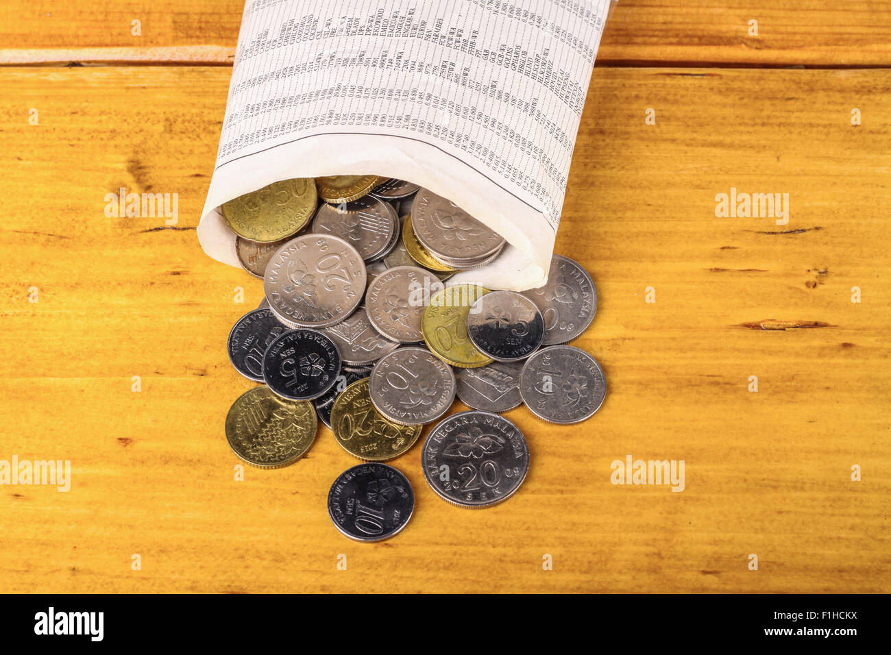 coins on the table. close-up Stock Photo - Alamy