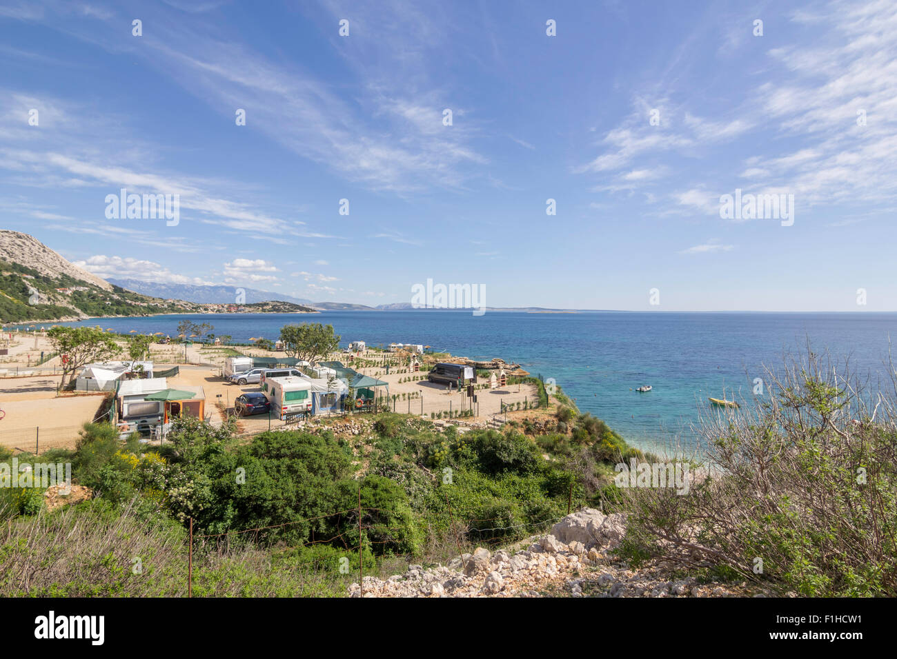 Camping on Croatia's Coastline Stock Photo - Alamy