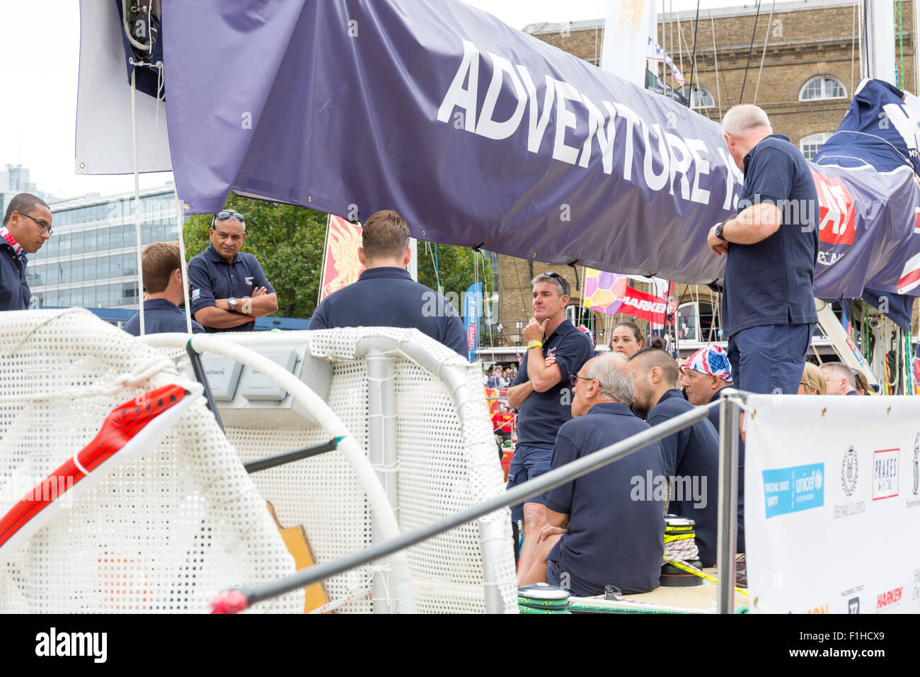 Crew members of Clipper team GREAT Britain aboard the Clipper yacht in ...