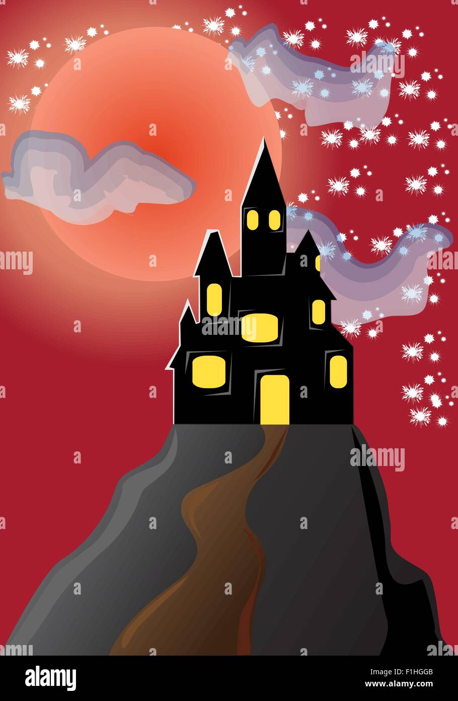old dark castle vector illustration Stock Vector Image & Art - Alamy