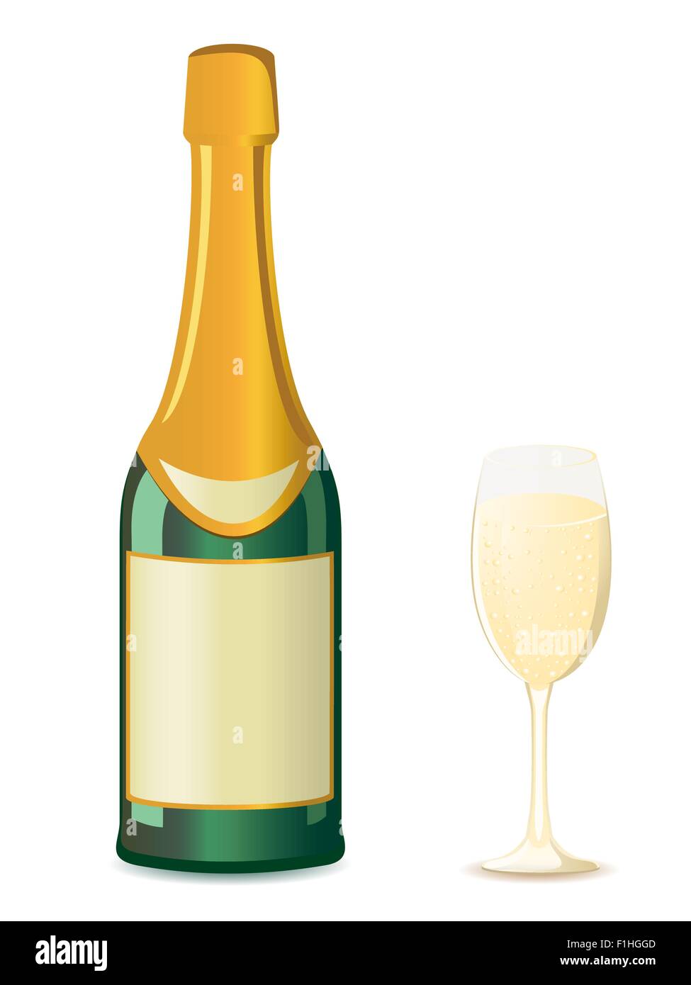 champagne vector illustration isolated on white background Stock Vector ...