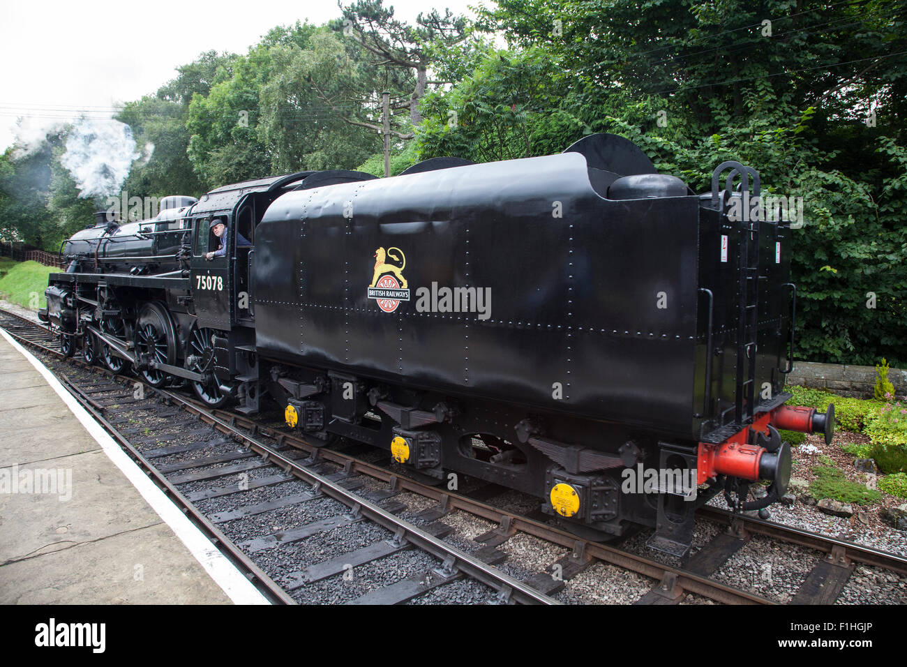 close up of BR 4-6-0 standard locomotive 75078 built at Swindon 1956 ...