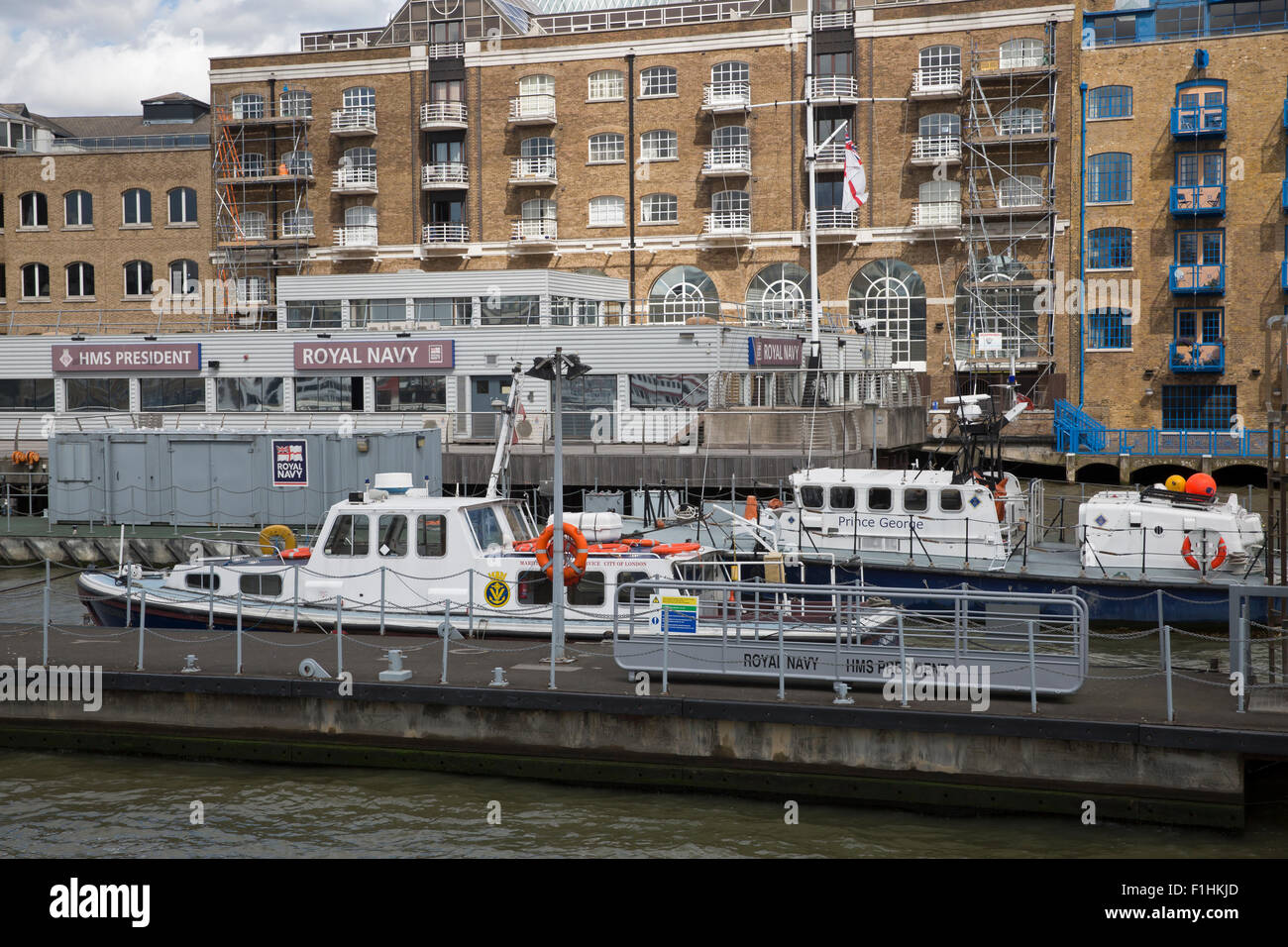 Hms president the royal navy station hi-res stock photography and ...