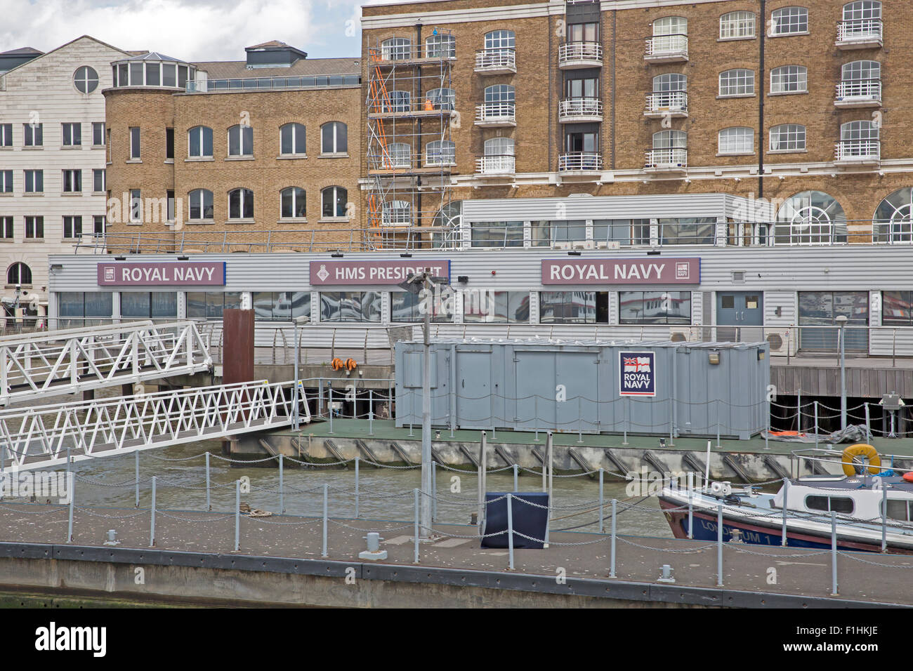 Royal Navy station on the River Thames in London Stock Photo - Alamy