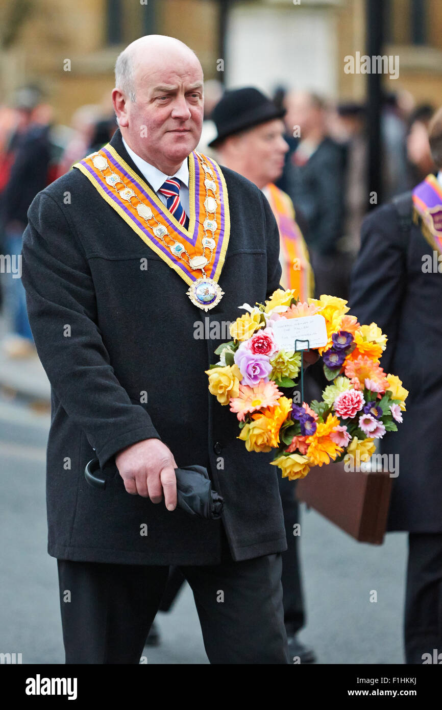 Members of the Orange Order London District march past the Cenotaph on ...