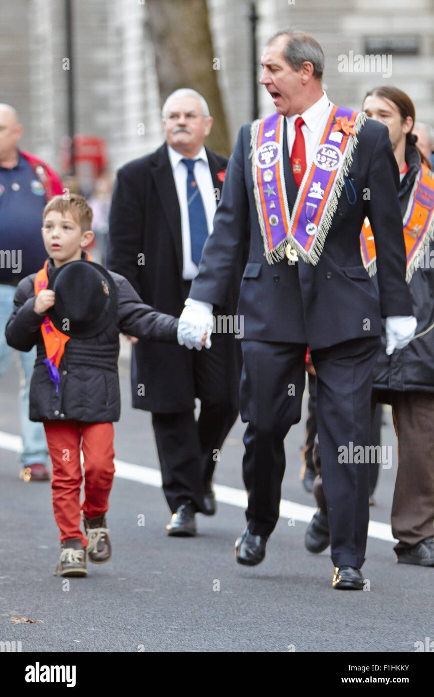 Members of the Orange Order London District march past the Cenotaph on ...