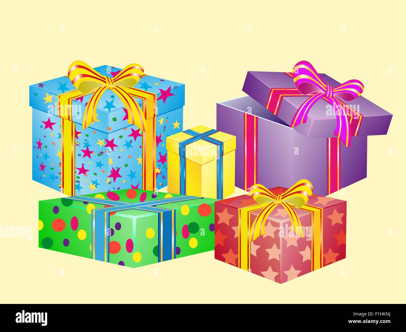 much boxes for gifts vector illustration Stock Vector Image & Art - Alamy
