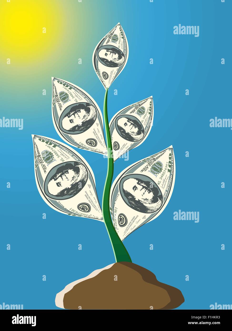 One hundred notes Stock Vector Images - Alamy