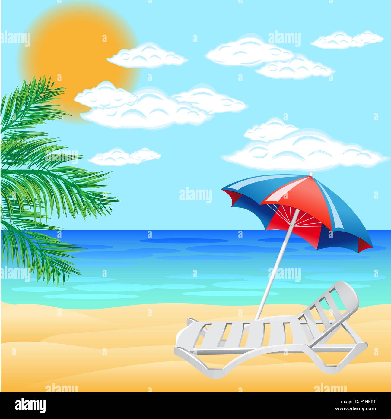 sea and beach vector illustration Stock Vector Image & Art - Alamy