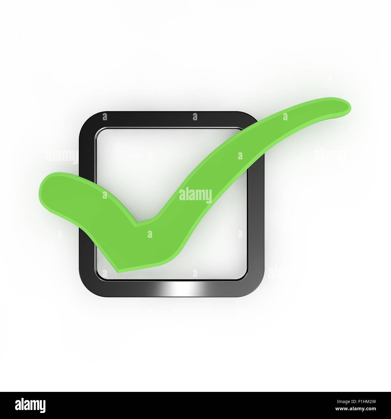 Green check mark isolated on white background Stock Photo - Alamy