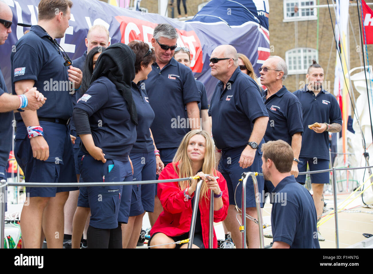 Crew members of Clipper team GREAT Britain posing for team photographs ...