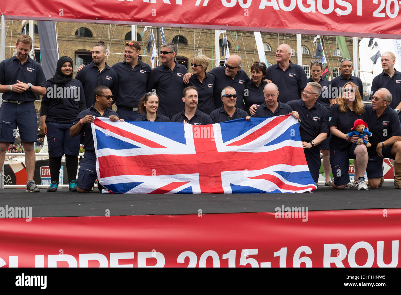 Crew members of Clipper team GREAT Britain posing for team photographs ...