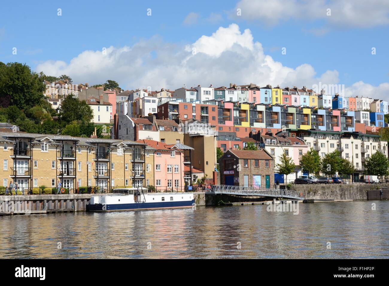 Colourful waterside property at Bristol harbour Stock Photo - Alamy