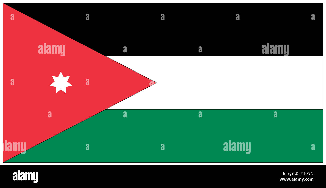 Fahne: Jordanien/ flag: Jordan Stock Photo - Alamy