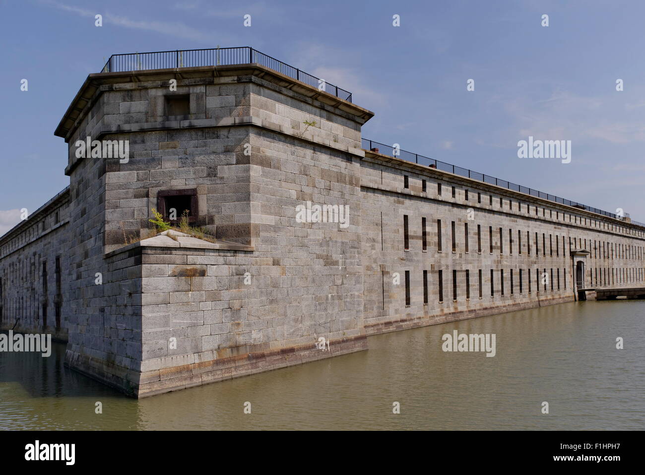 Fort Delaware as seen from the right side of the sally port, with moat ...