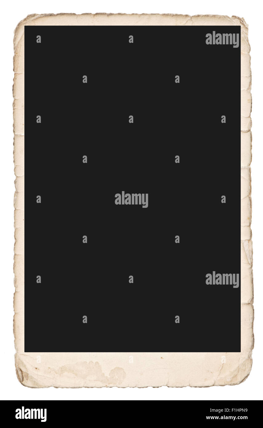 Old photo frame with edges. Grungy paper vintage background Stock Photo ...