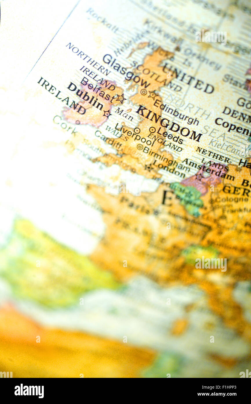 Globe / Map of the UK Stock Photo - Alamy