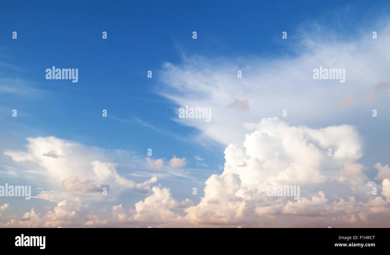 Dramatic cloudscape, summer sky background texture with different types ...