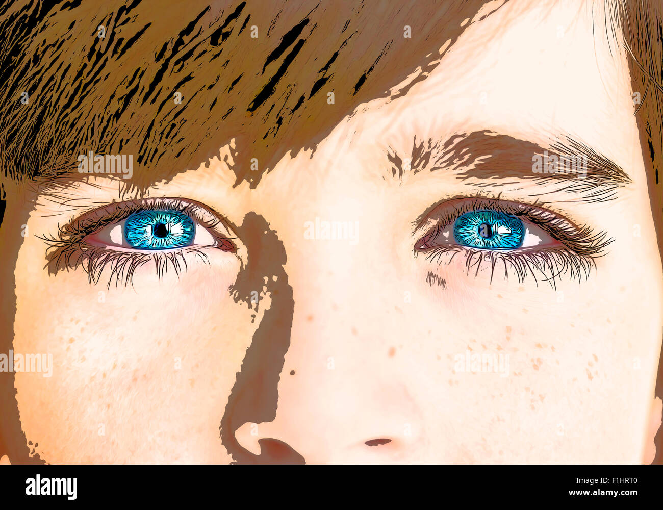 insightful look cartoon eyes Stock Photo - Alamy