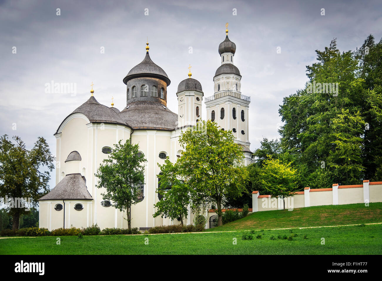 Picture of pilgrimage church Maria Birnbaum in Germany, Bavaria Stock ...