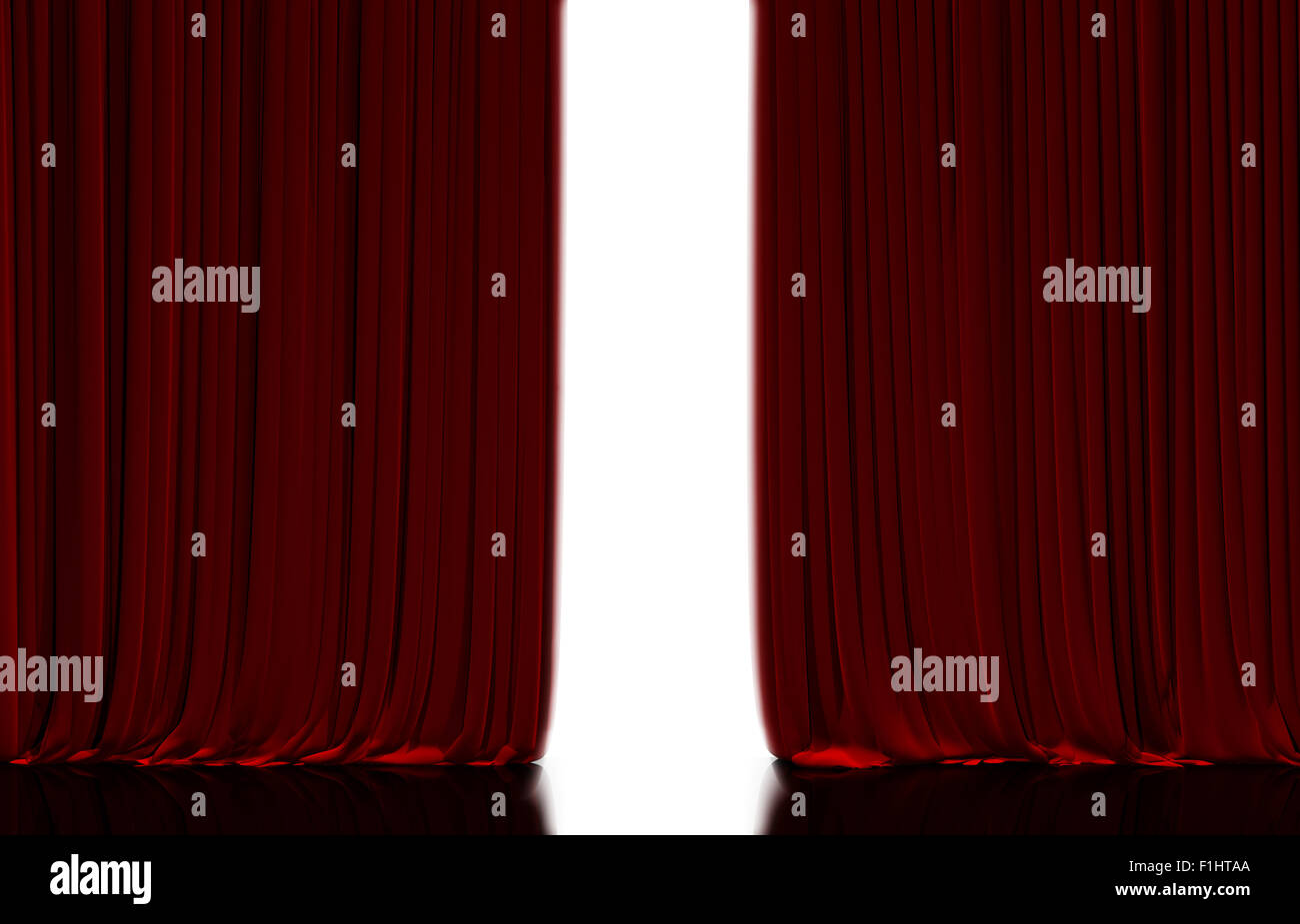 Opening red curtain on theater or cinema stage Stock Photo - Alamy