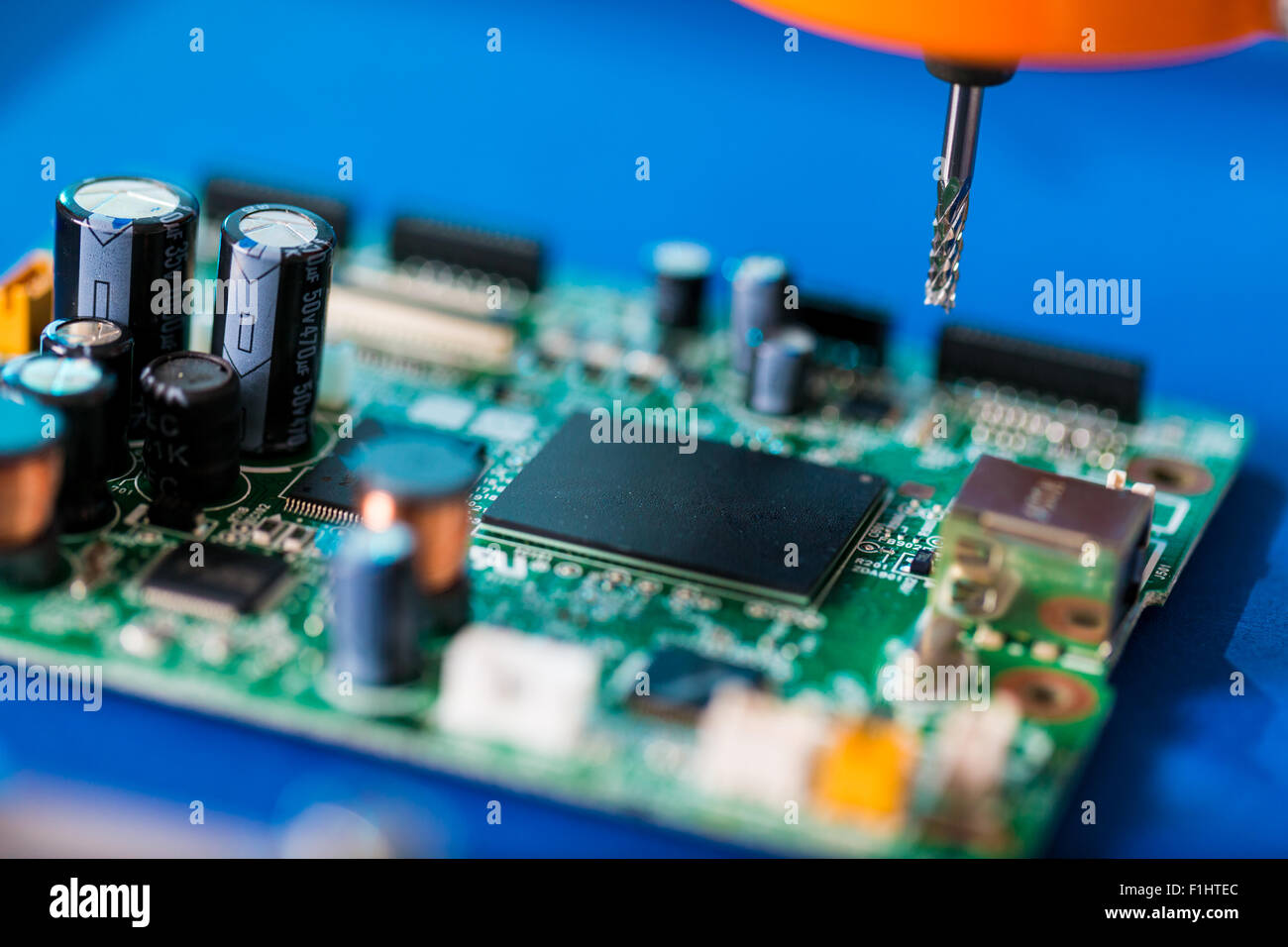 PCB Processing on CNC machine Stock Photo - Alamy