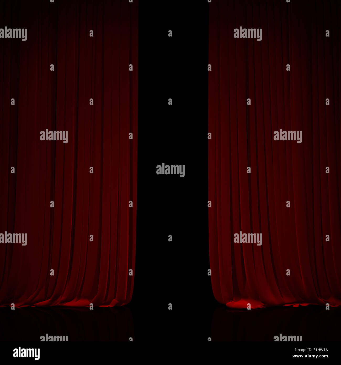 Opening red curtain on theater or cinema stage Stock Photo - Alamy