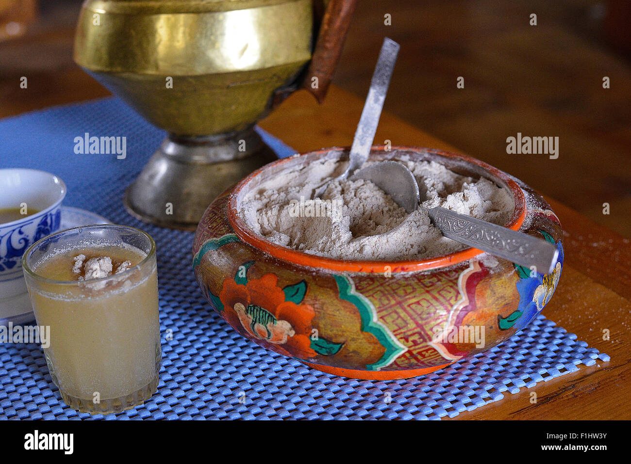 India Jammu Kashmir Ladakh Traditional beer called chang is served with ...