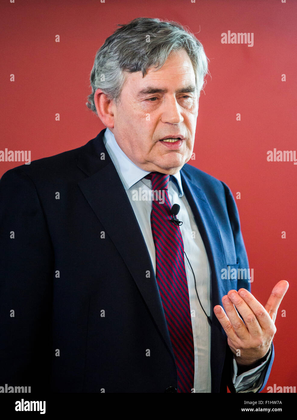 Gordon Brown gives a speech at the Royal Festival Hall in central ...