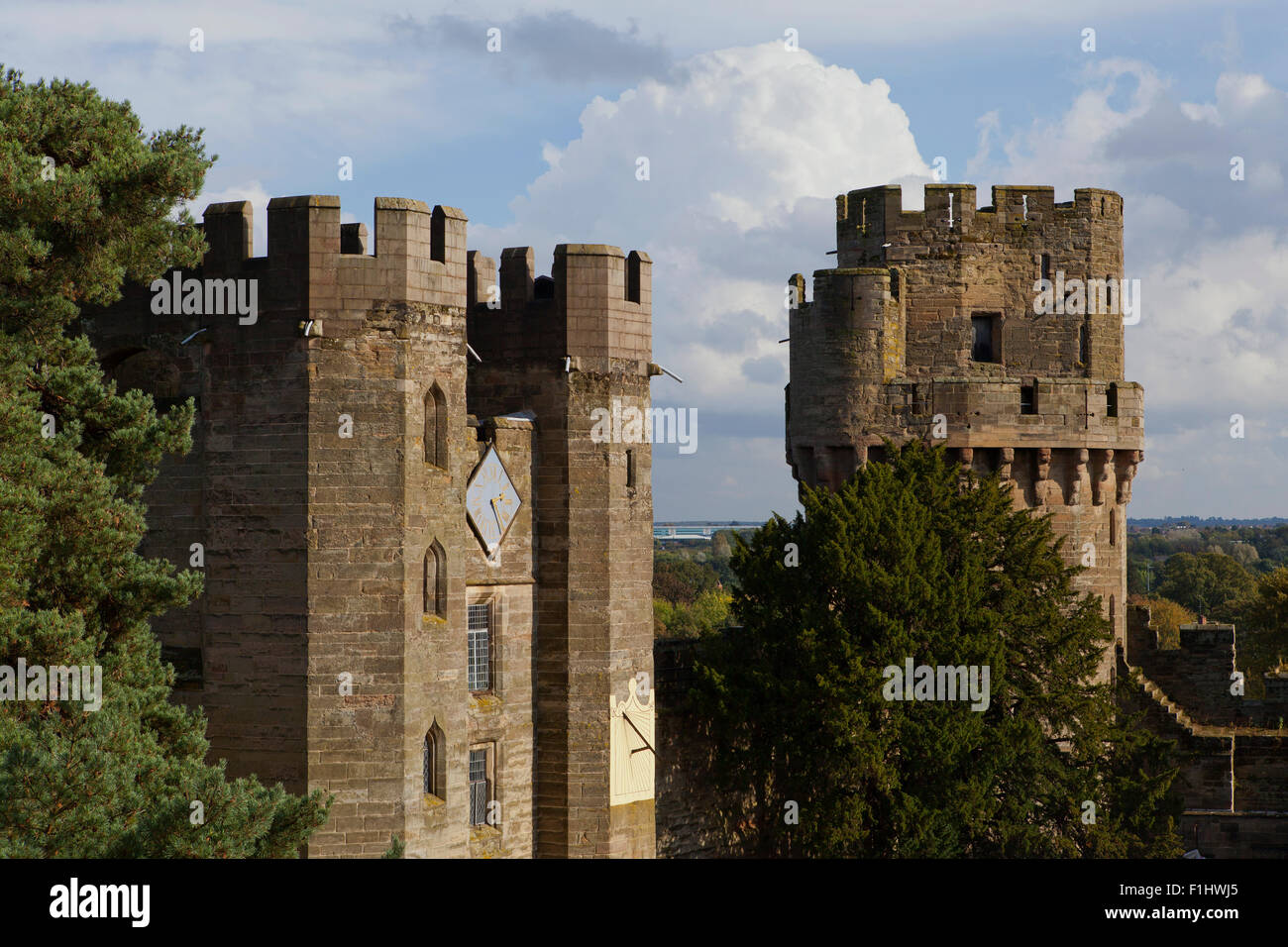 View from ramparts of Warwick Castle Stock Photo - Alamy