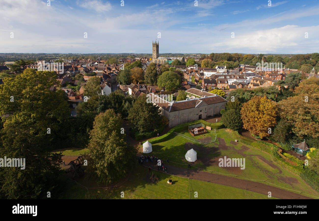 View from ramparts of Warwick Castle Stock Photo - Alamy