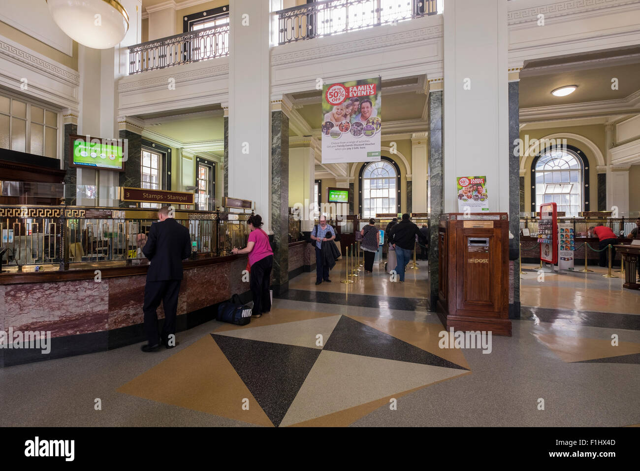Interior view of the main public area of the GPO in O'Connell Street ...