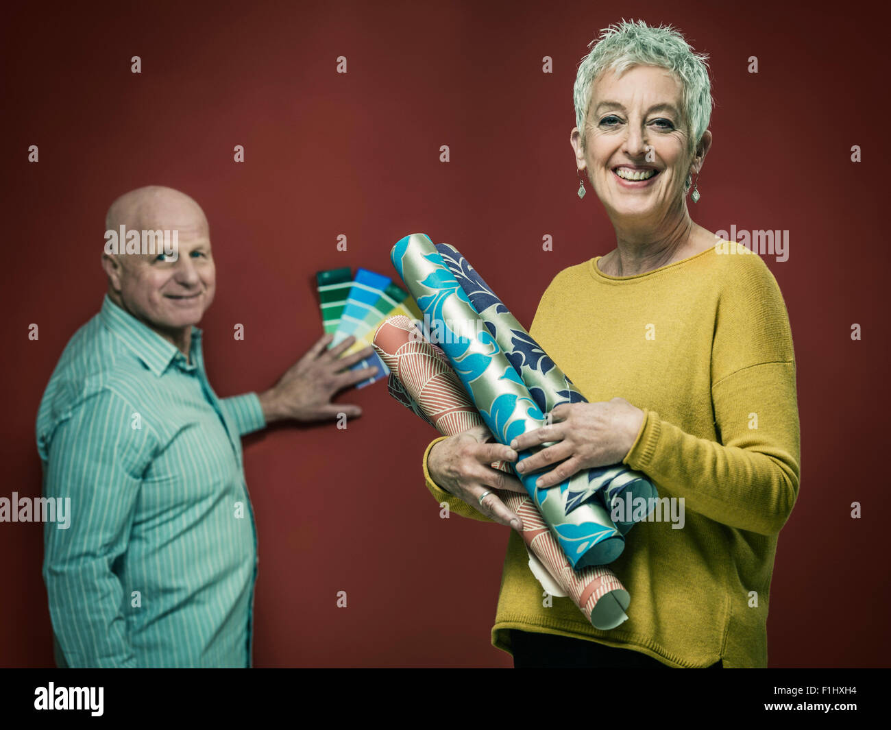 couple making decorating choices Stock Photo - Alamy