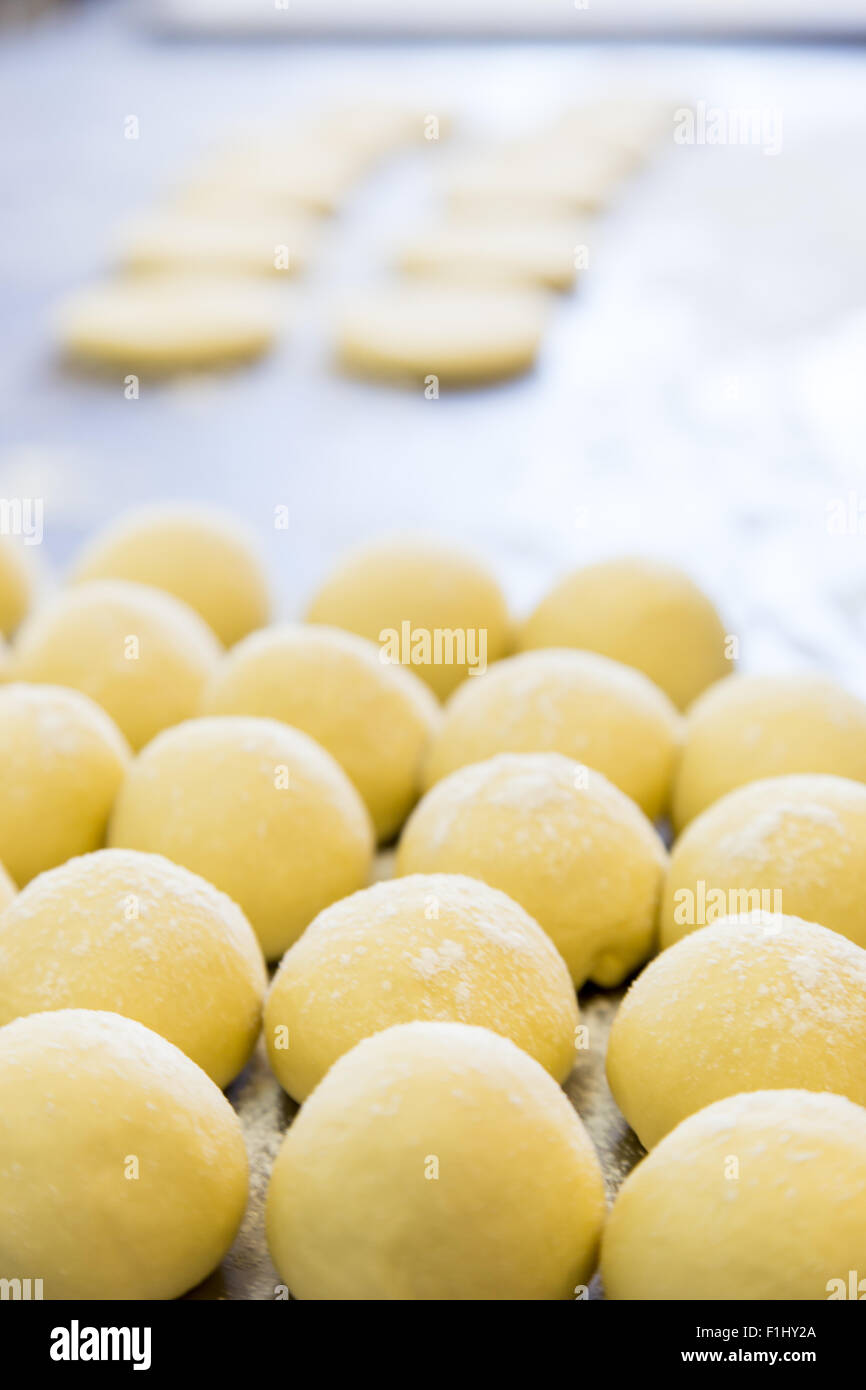 equal uncooked raw pastry half-finished product for backery Stock Photo ...
