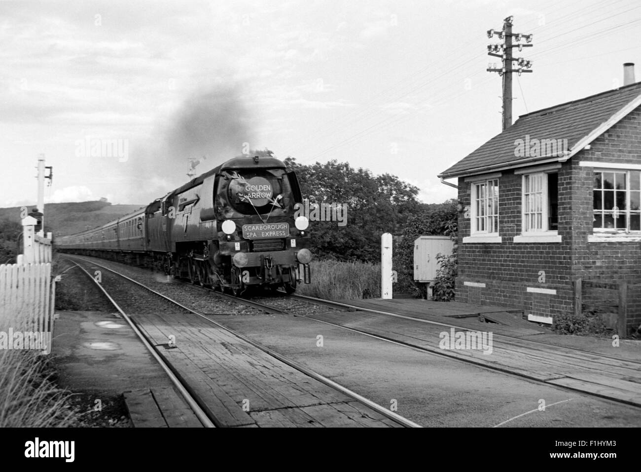 original british rail steam loco number 34092 city of wells pulling a ...