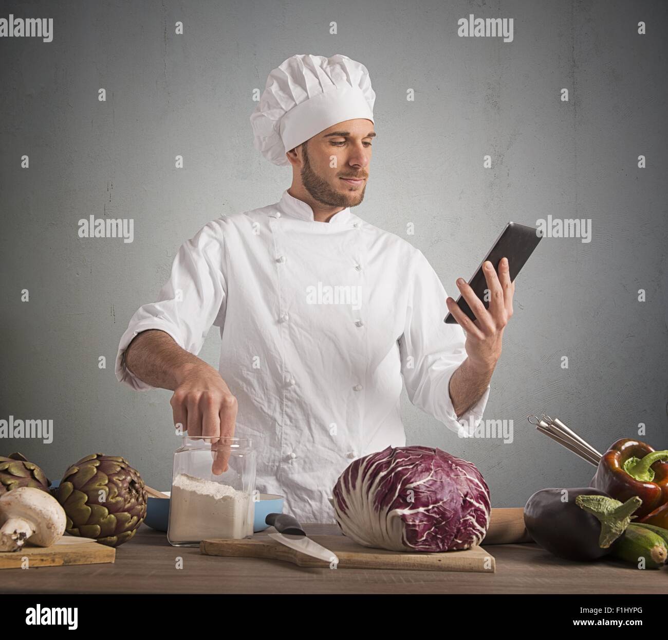Cook with technology Stock Photo - Alamy