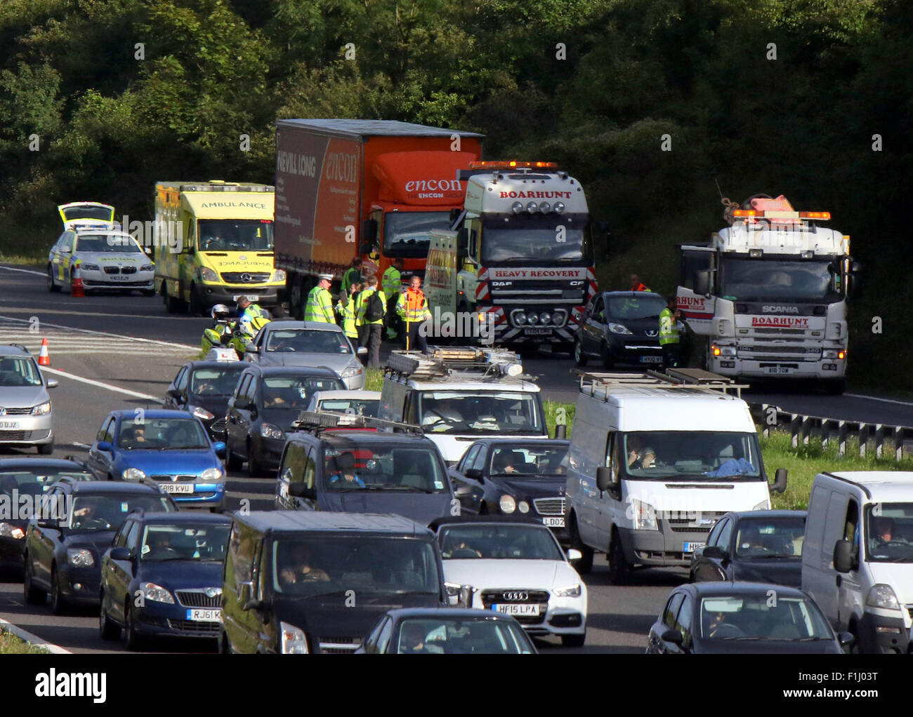 M27, Fareham, UK. 2nd September, 2015. GV showing the Recovery after ...