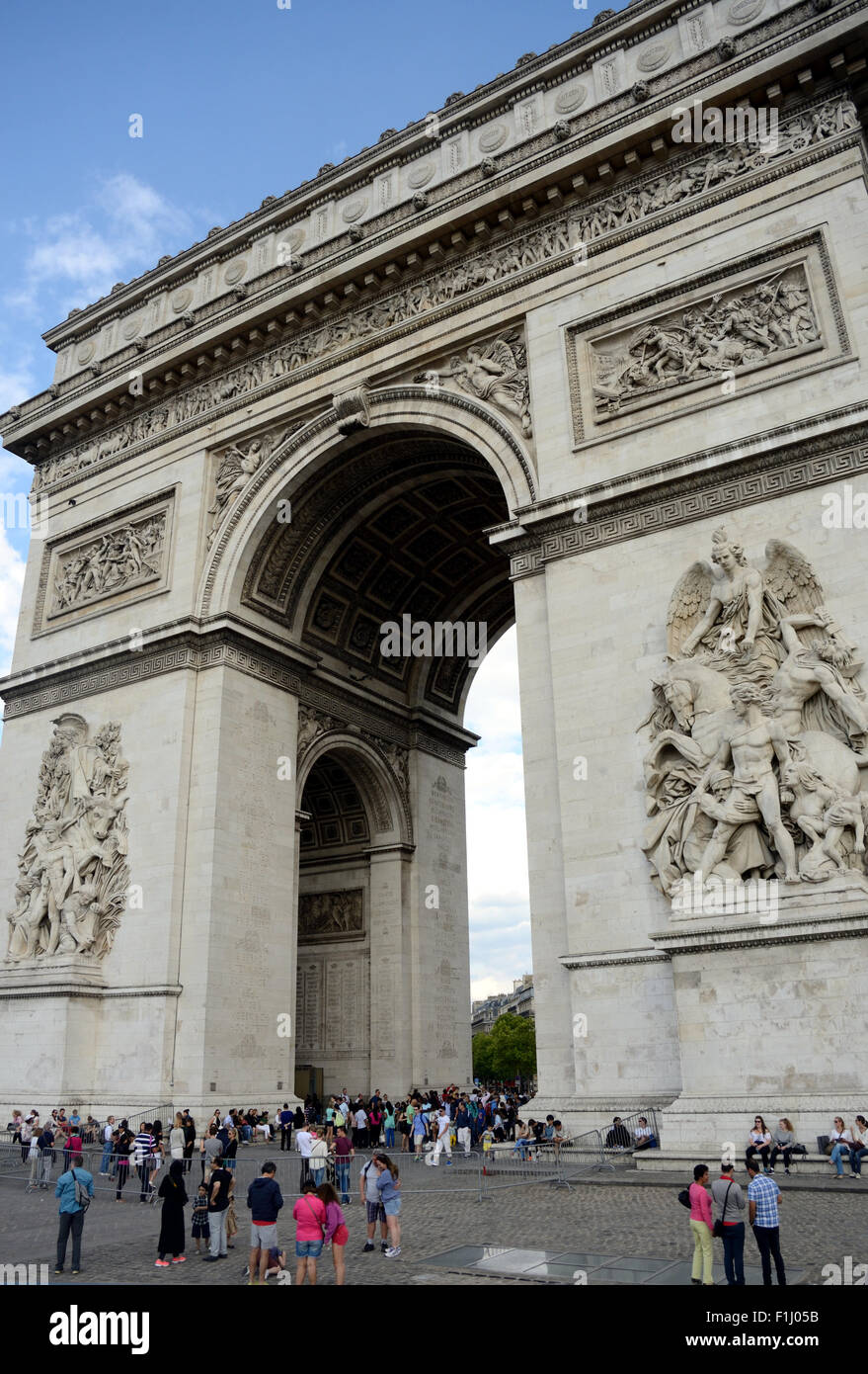 A view of the Arc de Triomphe in Paris Stock Photo - Alamy