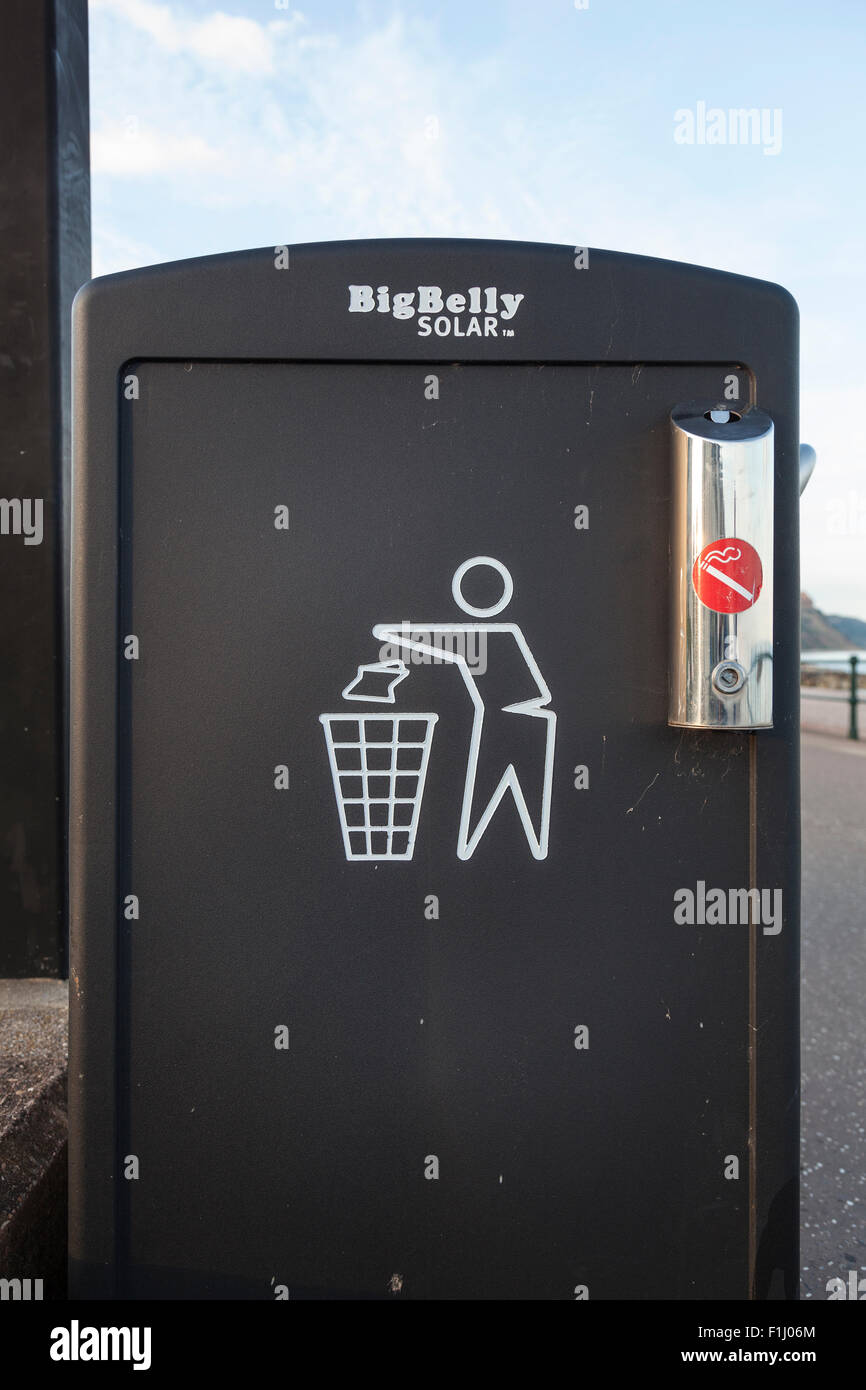 'Big Belly' solar powered rubbish compactor Stock Photo - Alamy