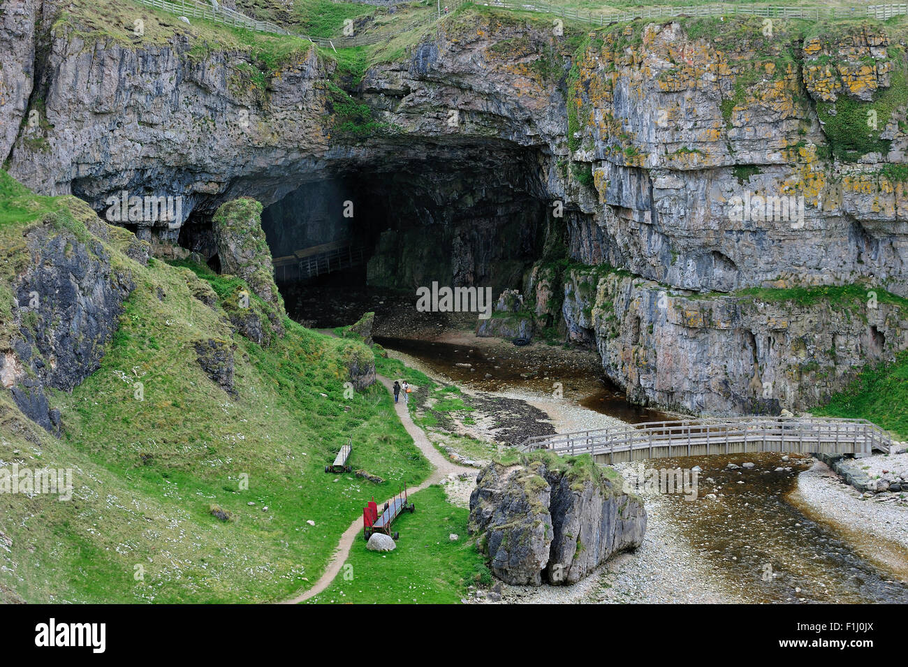 Entrance of Smoo Cave, large combined sea and freshwater cave in ...
