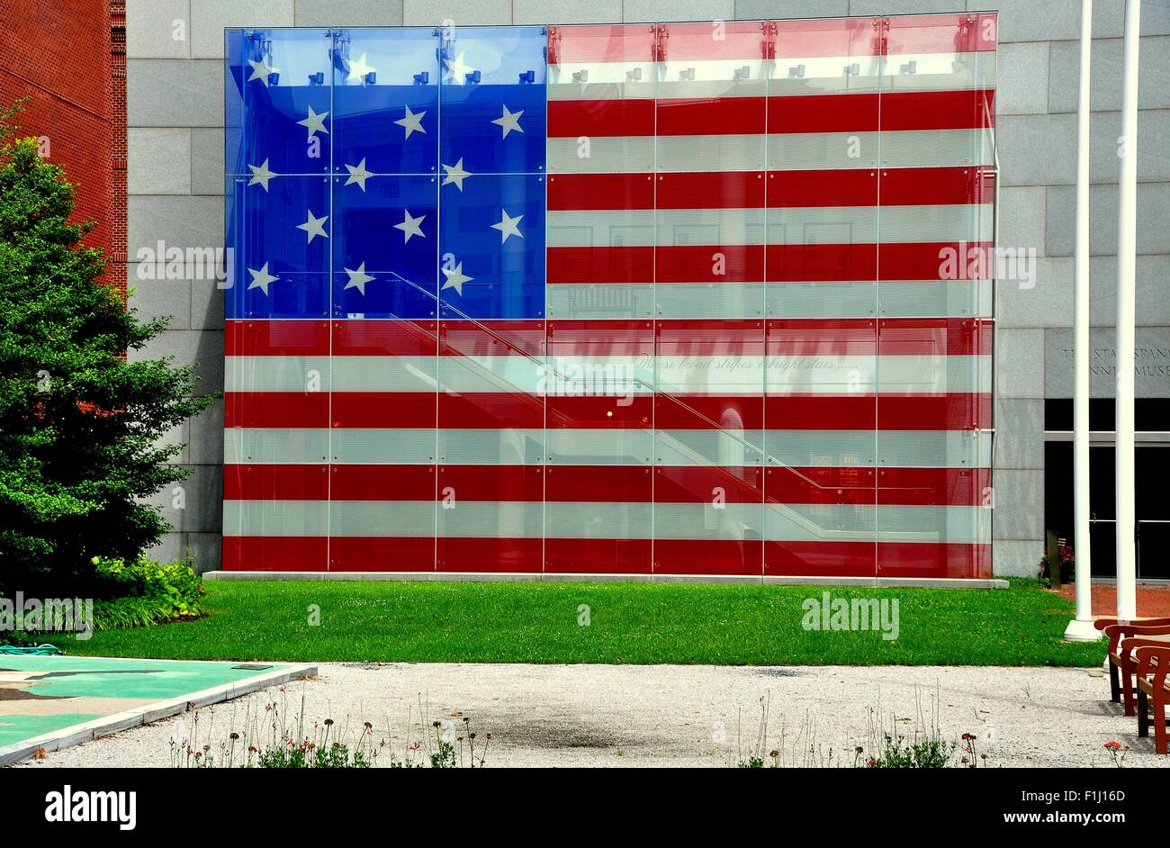 Baltimore, Maryland: A replica of the circa 1812 American flag is ...