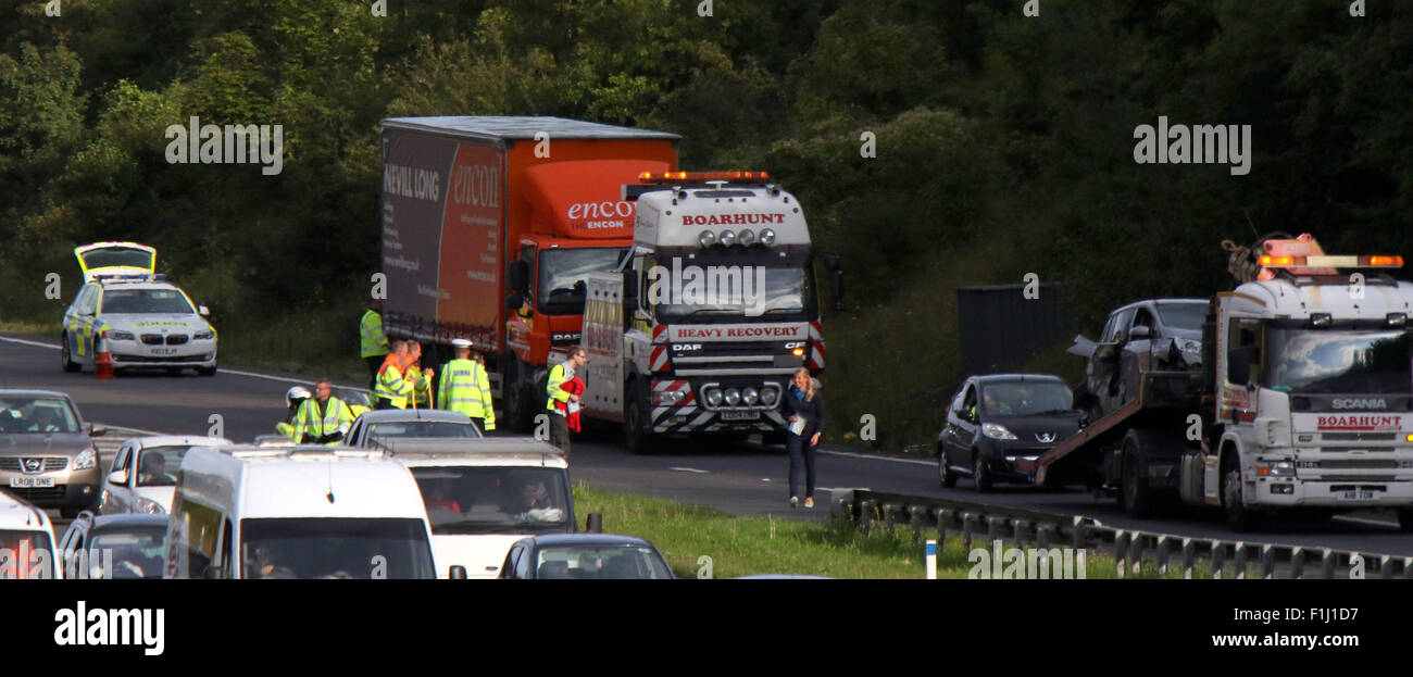 M27, Fareham, UK. 2nd September, 2015. GV showing the Recovery after ...