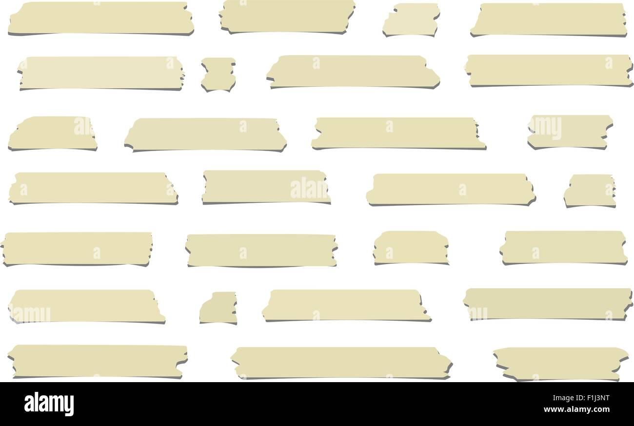 Set of horizontal and different size sticky tape,adhesive pieces Stock ...