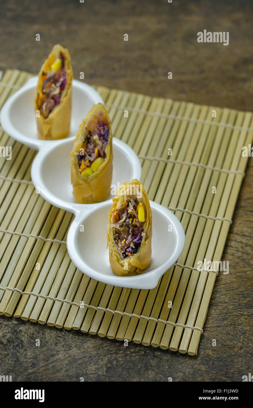 Fried Chinese Traditional Spring rolls food, asian cuisine Stock Photo ...